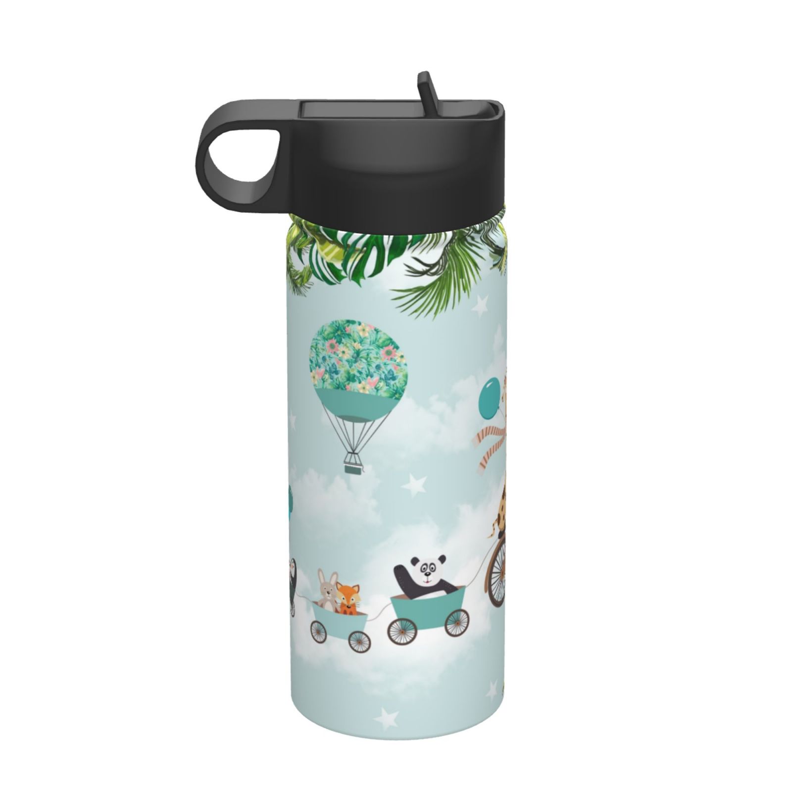 Cauagu Animals Riding Across The Sky for 18 oz Water Bottle With Straw ...