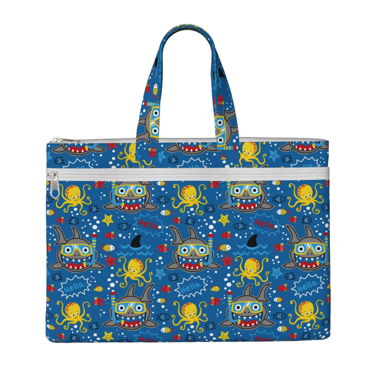 Cauagu Animals1 Pattern Canvas Tote File Bag, Zipper Tote Bag Business ...