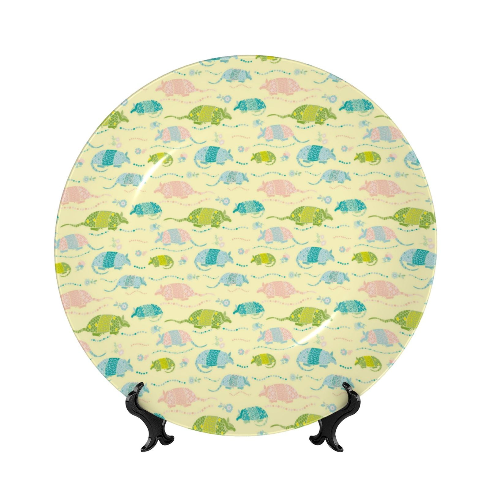 Cauagu Armadillo Floral Print Bone China Decorative Plate, Wall Mount ...