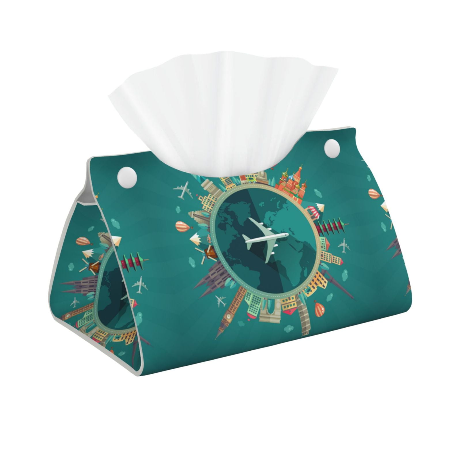 Cauagu Around The Planet for Large Tissue Box Cover Rectangular–Plus ...