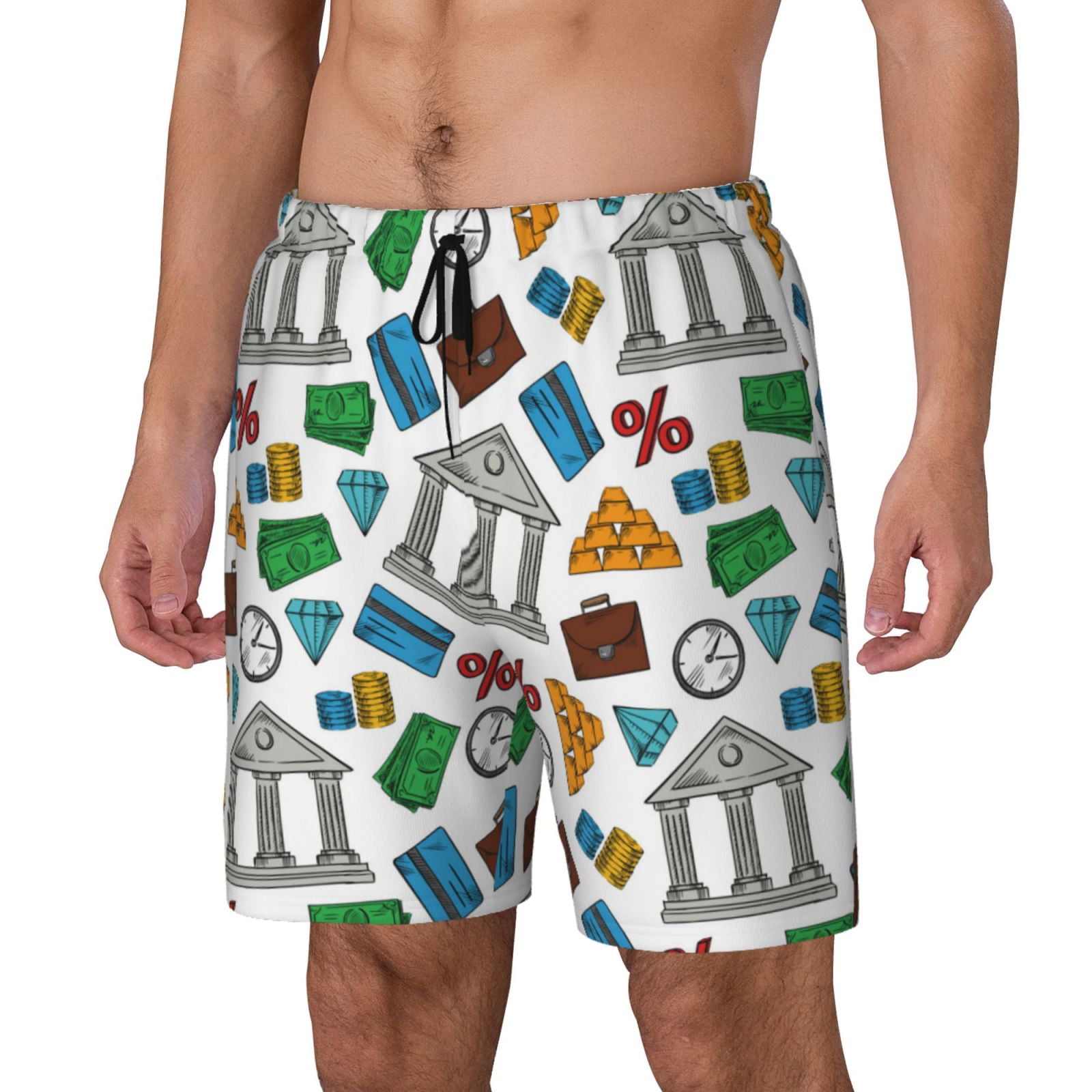 Cauagu Art Of Livings Print Mens Swim Trunks Quick Dry Board Shorts ...