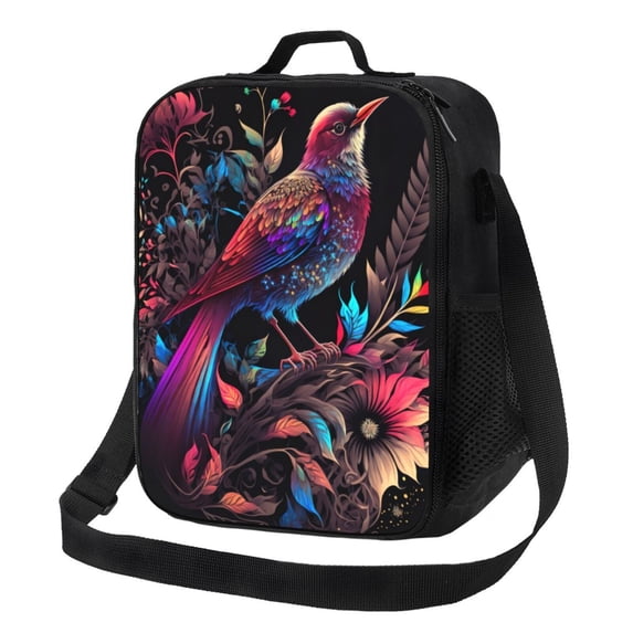 Cauagu Artistic Colorful Bird Insulated Lunch Bag - Reusable Lunch Box ...