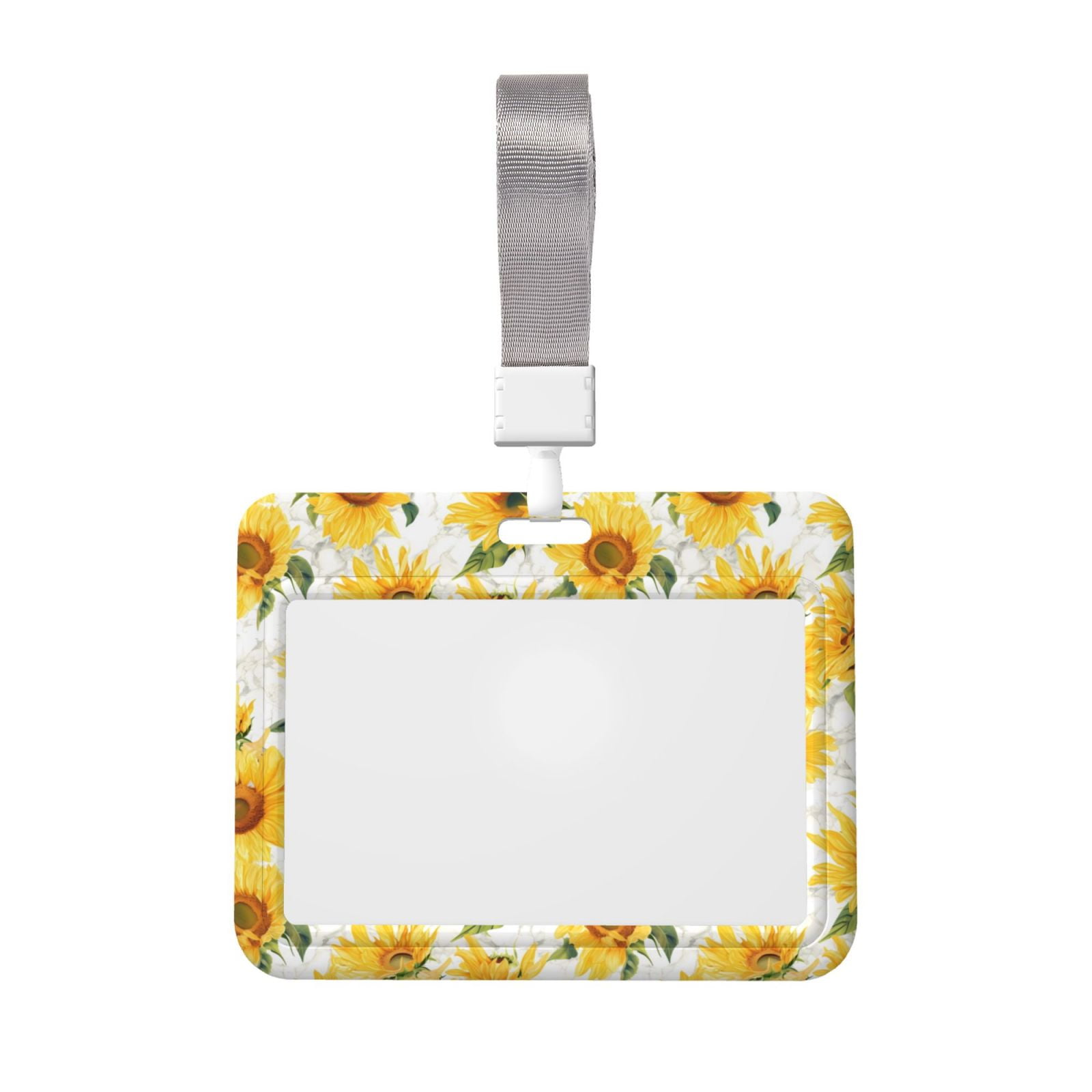 Cauagu Artistic Marble Pattern Sunflower for ID Badge Holder,Badge ...