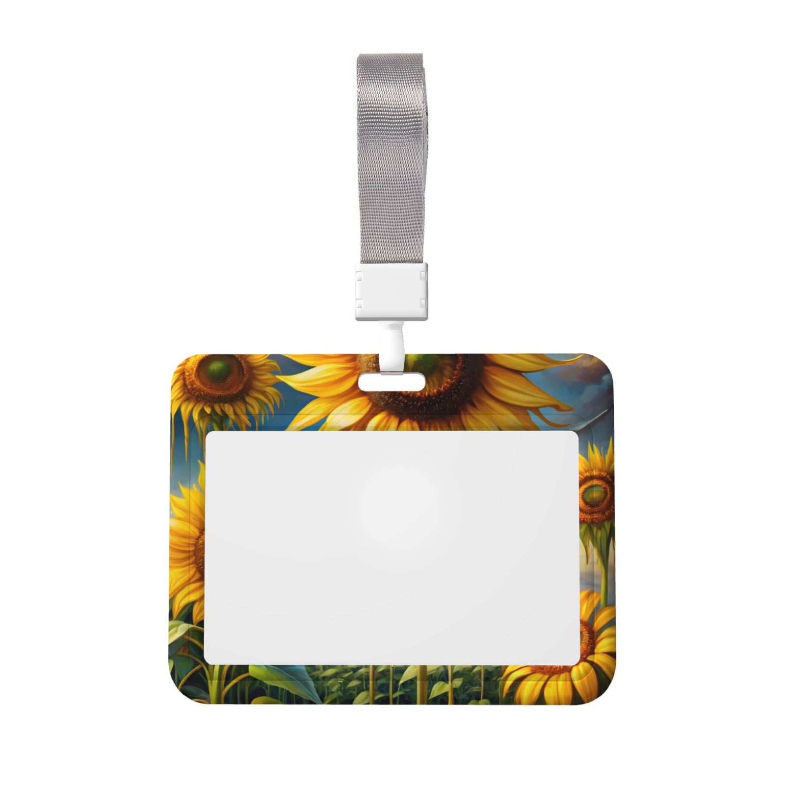 Cauagu Artistic Oil Painting Sunflower for ID Badge Holder,Badge Holder ...