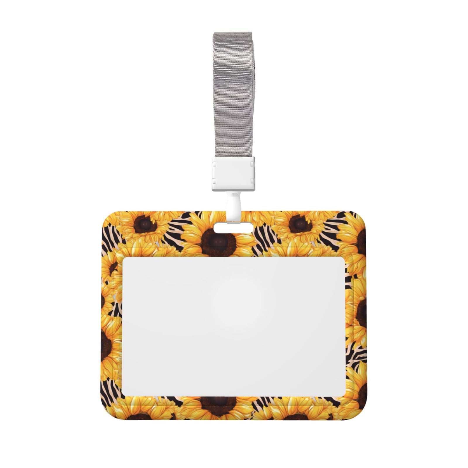 Cauagu Artistic Zebra Print Sunflower for ID Badge Holder,Badge Holder ...