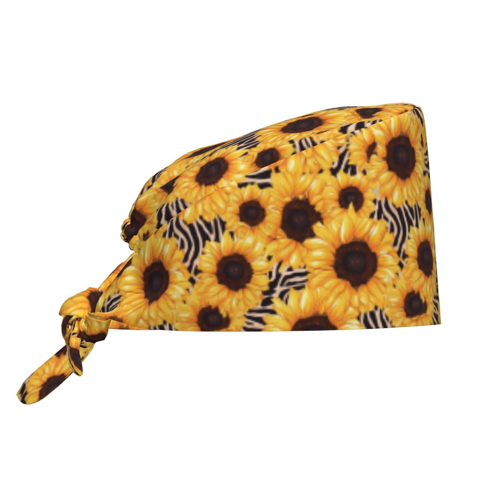 Cauagu Artistic Zebra Print Sunflower Pattern 1 Pcs Working Caps,Adjustable Working Hats Elastic ...