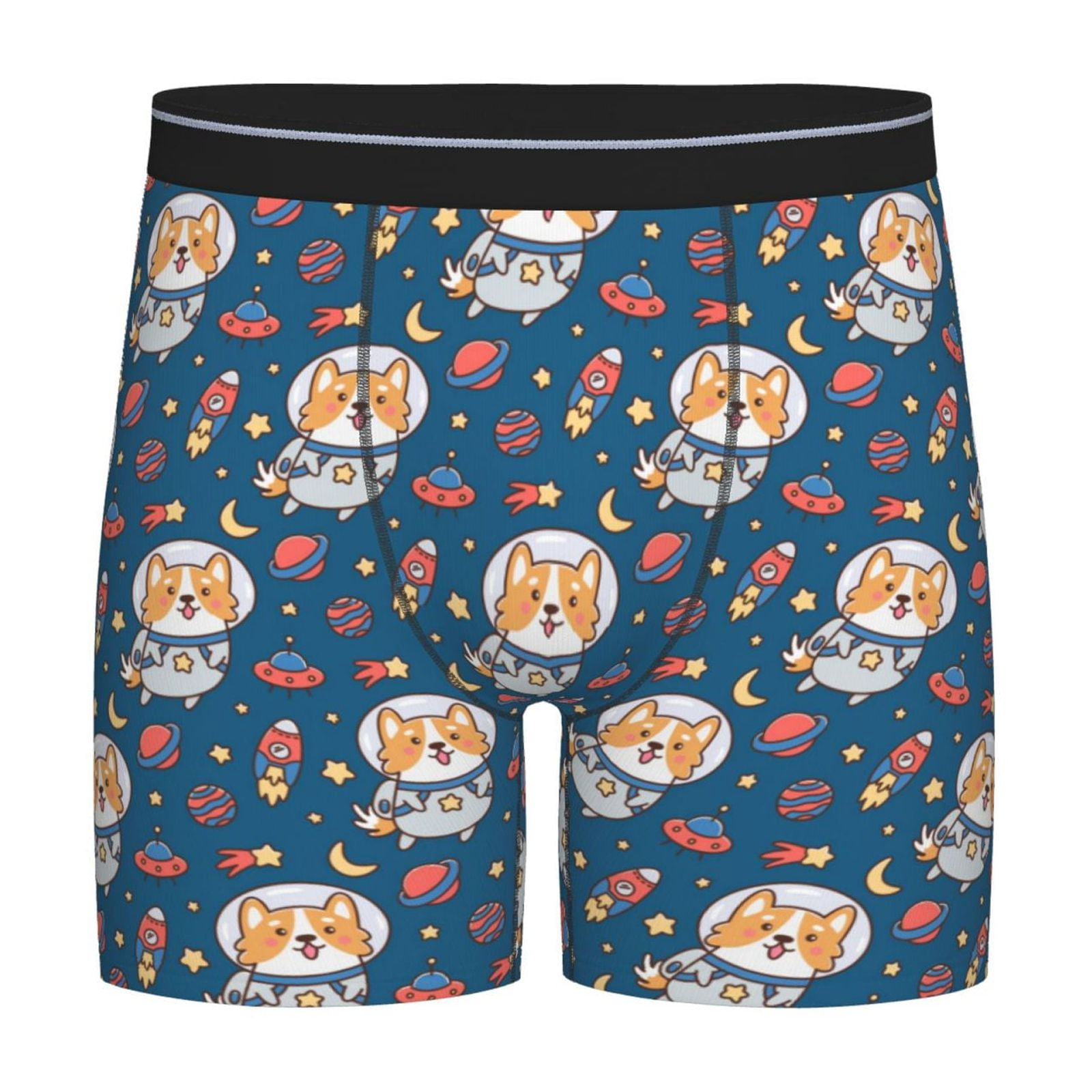 Cauagu Astronaut Corgi Dog Print Men's Boxer Briefs, Funny & Cute ...