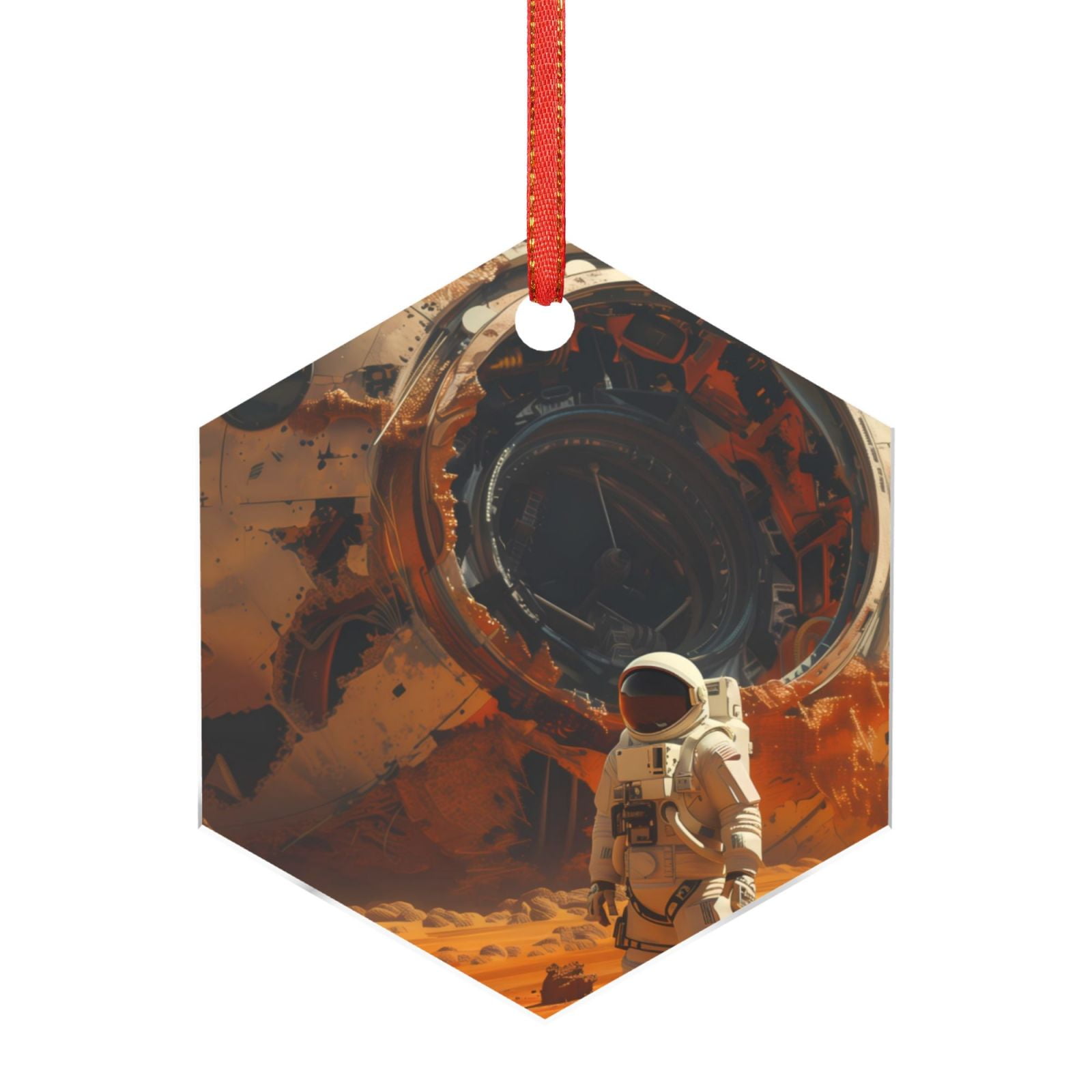 Cauagu Astronaut Exploring Mars Pattern Acrylic Christmas Pendant,1 ...