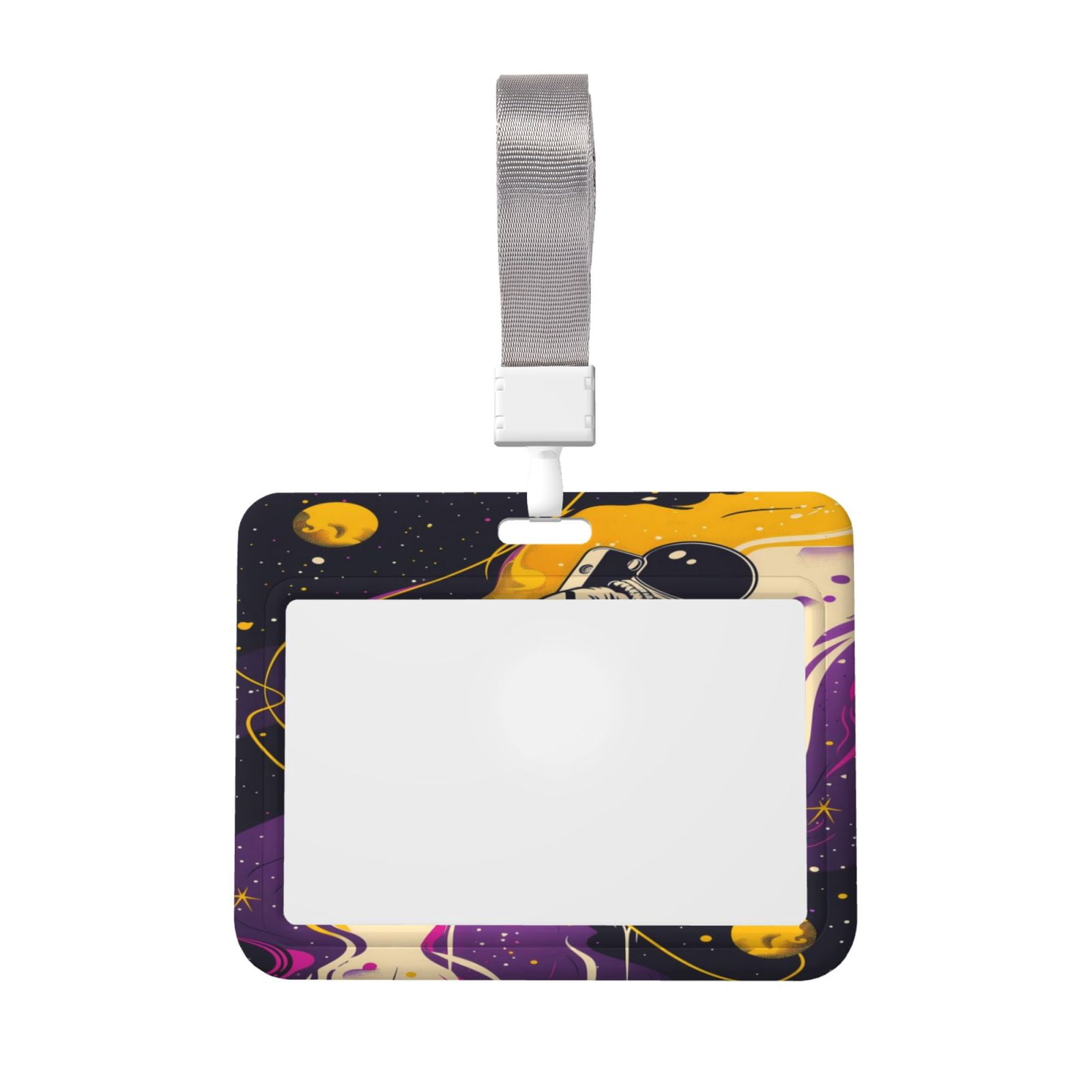 Cauagu Astronaut Floating purple Space for ID Badge Holder,Badge Holder ...
