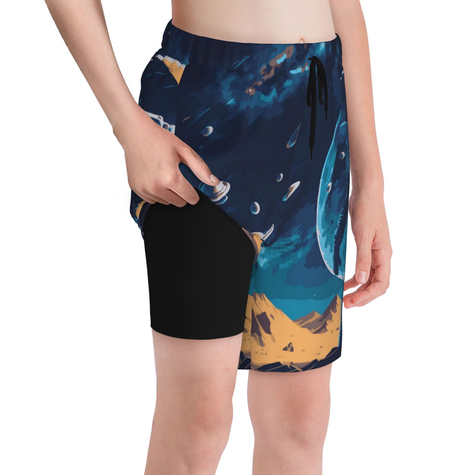 Cauagu Astronaut In A Space Suit On The Planet Print Swim Trunks for ...