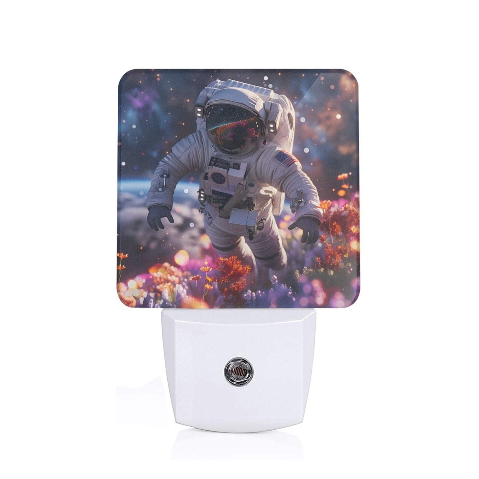 Cauagu Astronaut In Cosmic Garden Print LED Nightlight,0.5W Night ...