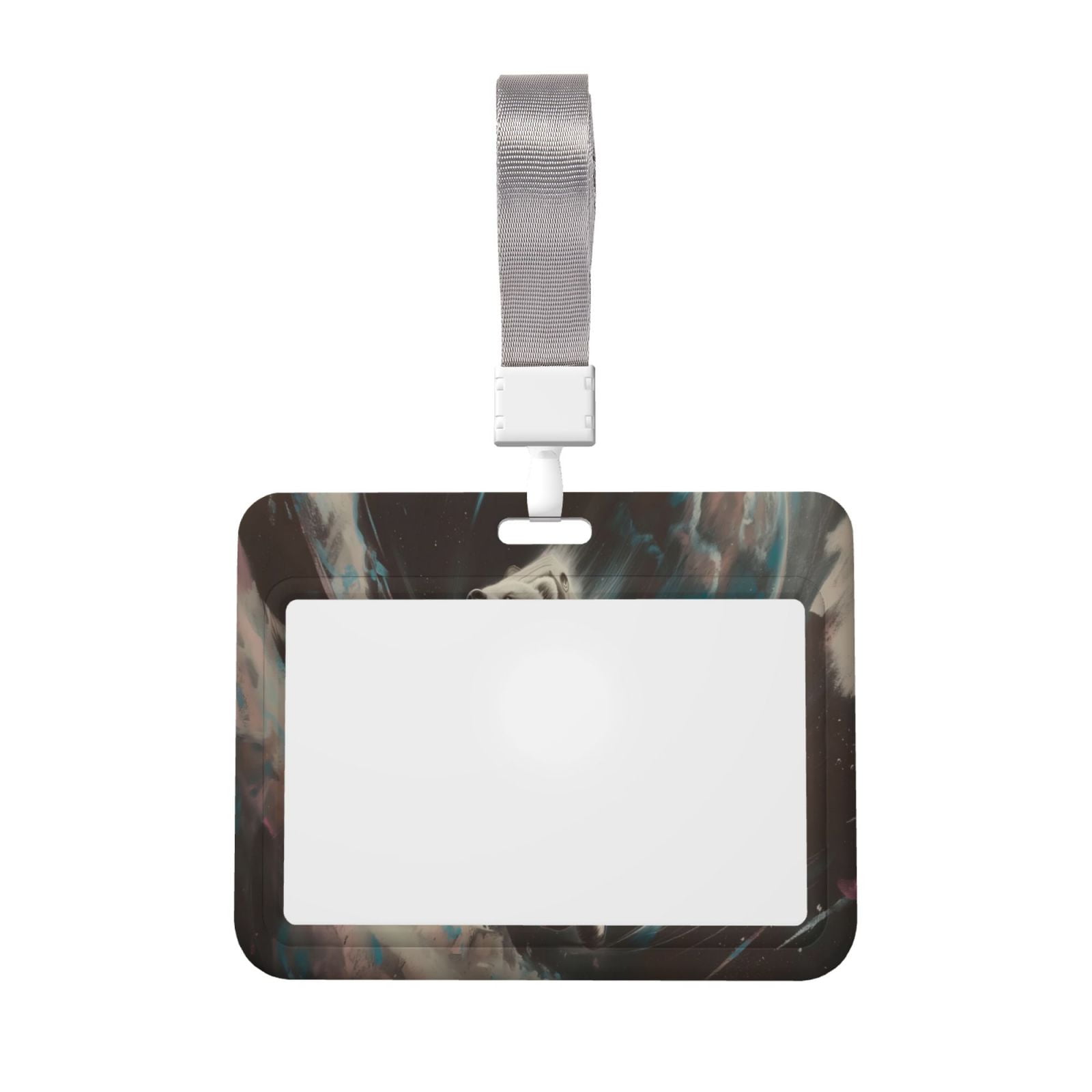 Cauagu Astronaut Polar Bear Roar for ID Badge Holder,Badge Holder with ...