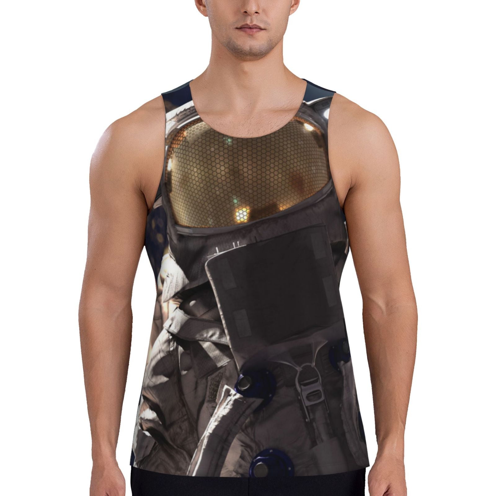 Cauagu Astronaut Print Men's Sleeveless Muscle Shirts,Tank Tops Quick ...