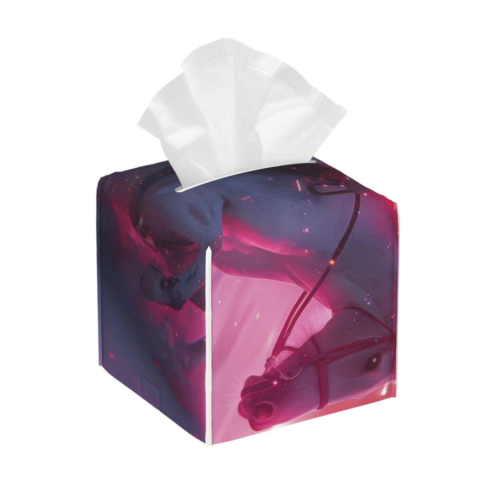 Cauagu Astronaut Riding Fiery Horse Print Tissue Box Cover,Leather ...