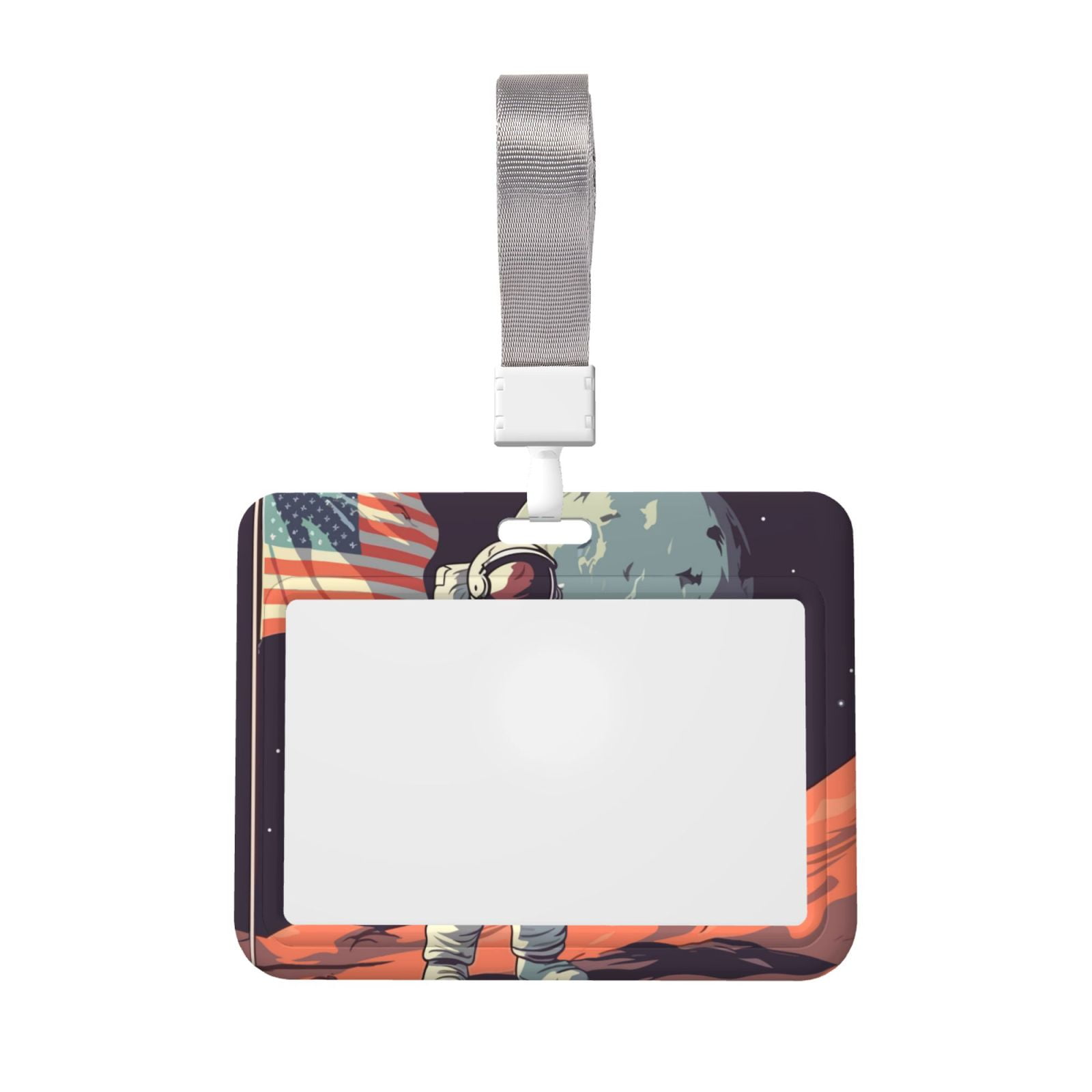 Cauagu Astronaut With American Flag for ID Badge Holder,Badge Holder ...