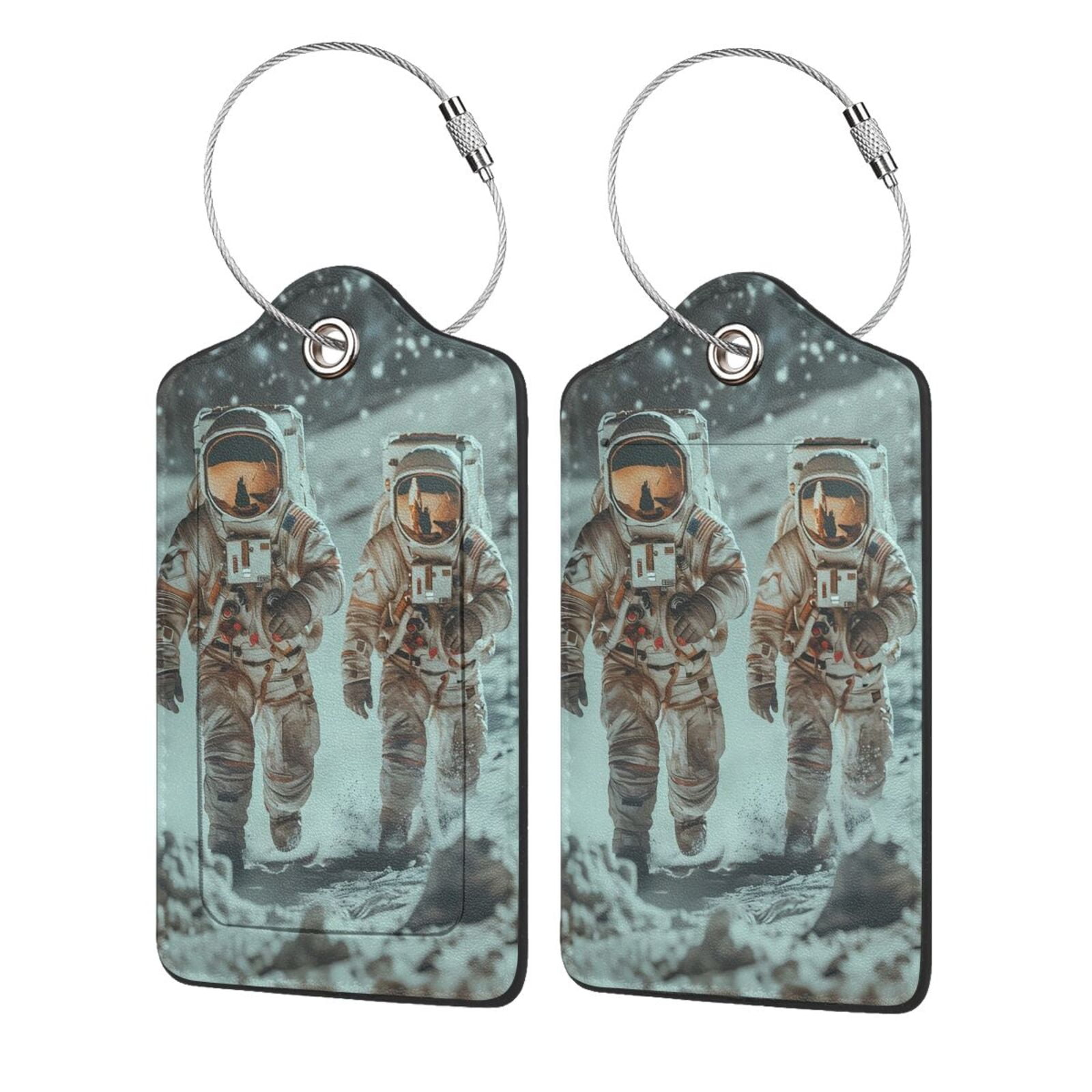 Cauagu Astronauts On Lunar Mission Pattern Luggage Tags,Leather Luggage ...