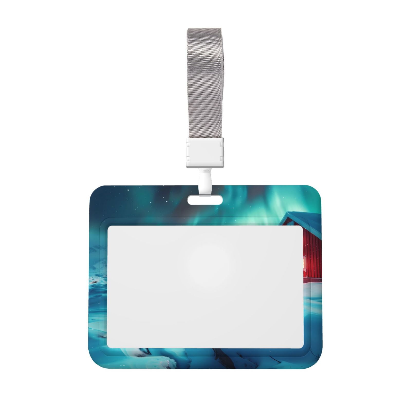 Cauagu Aurora Borealis Village for ID Badge Holder,Badge Holder with ...