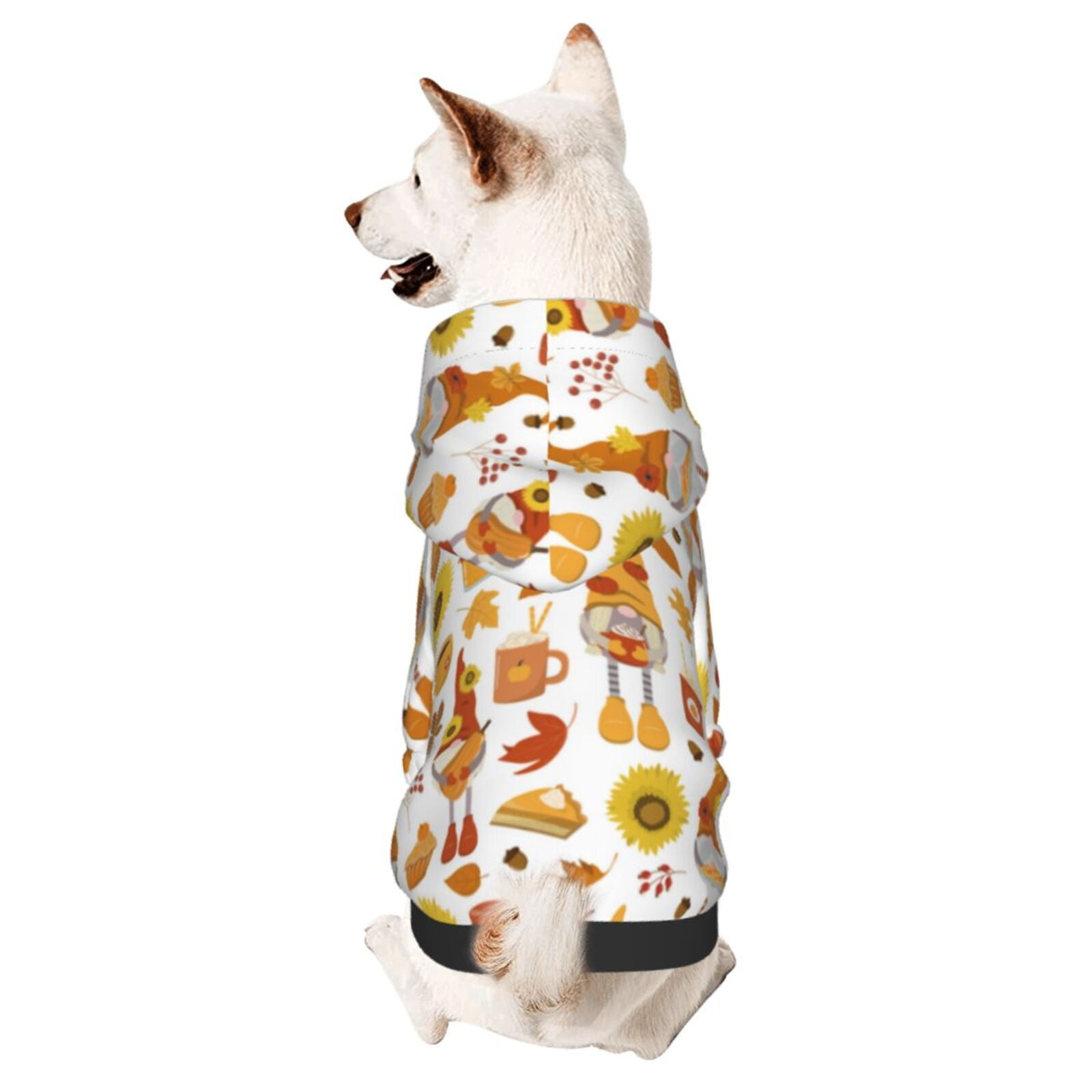 Cauagu Autumn Harvest Gnomes Pattern Winter Pet Hoodie Sweatshirts- Dog ...