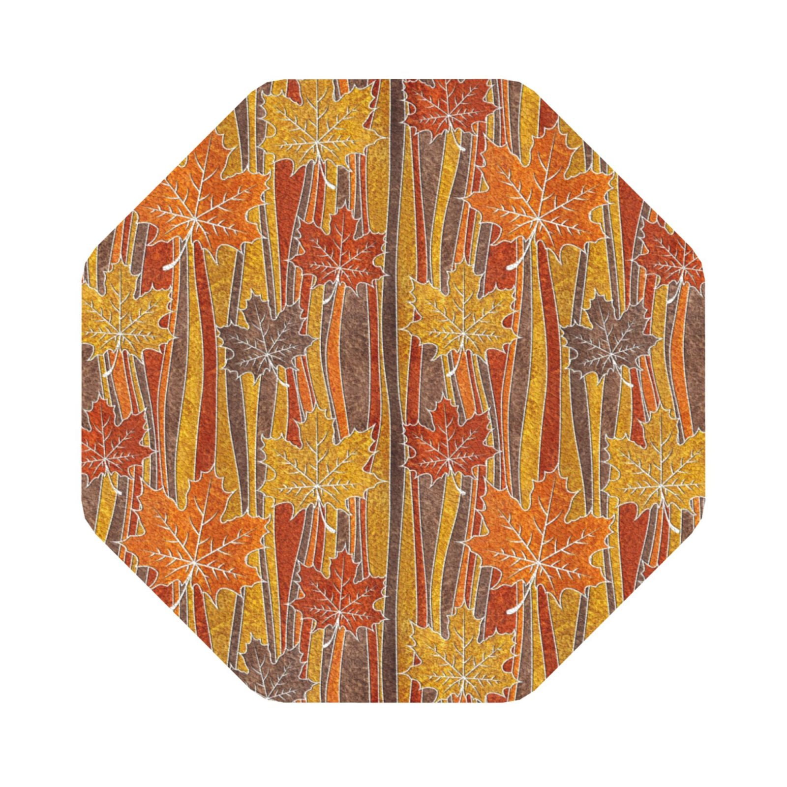 Cauagu Autumn Maple Leaf Stripes for Round Coaster,Drink Coasters Set ...