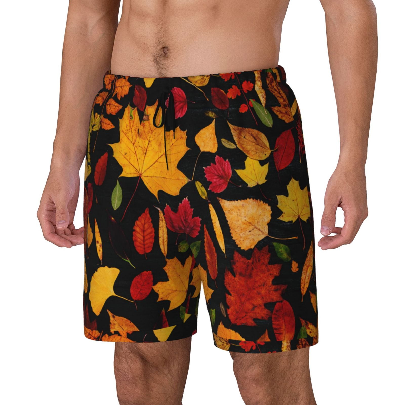 Cauagu Autumn Maple Leaves A Print Mens Swim Trunks Quick Dry Board ...