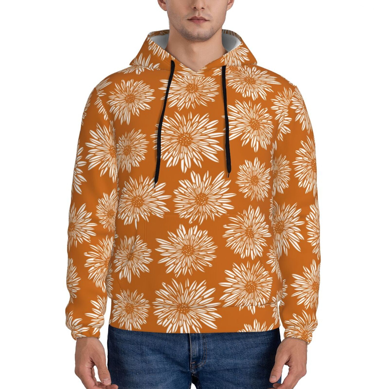 Cauagu Autumn Sunflower Warm Colors for Men's Pullover Hooded ...