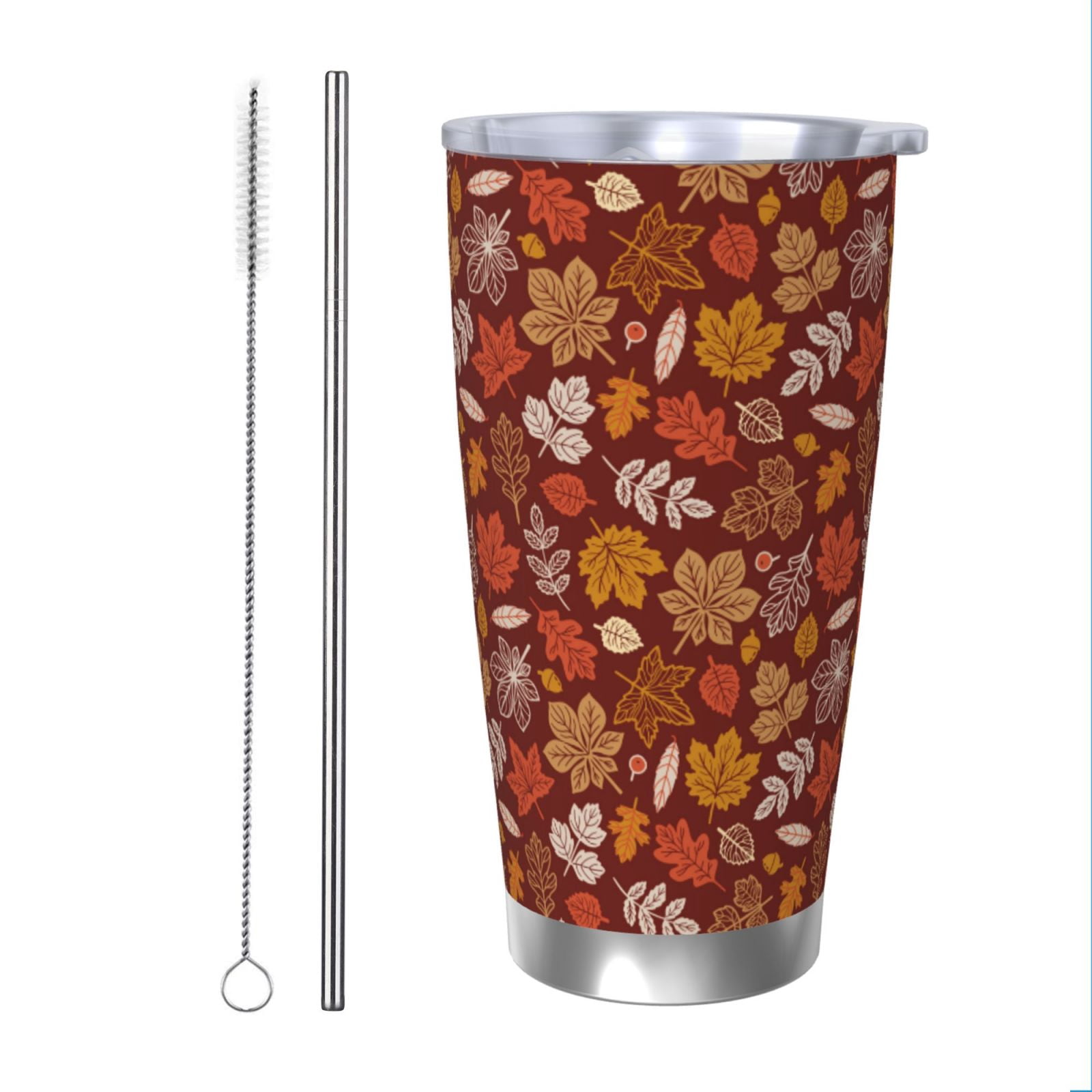 Cauagu Autumn Warm Tone Maple Leaf Pattern 20oz Tumbler,Stainless Steel ...