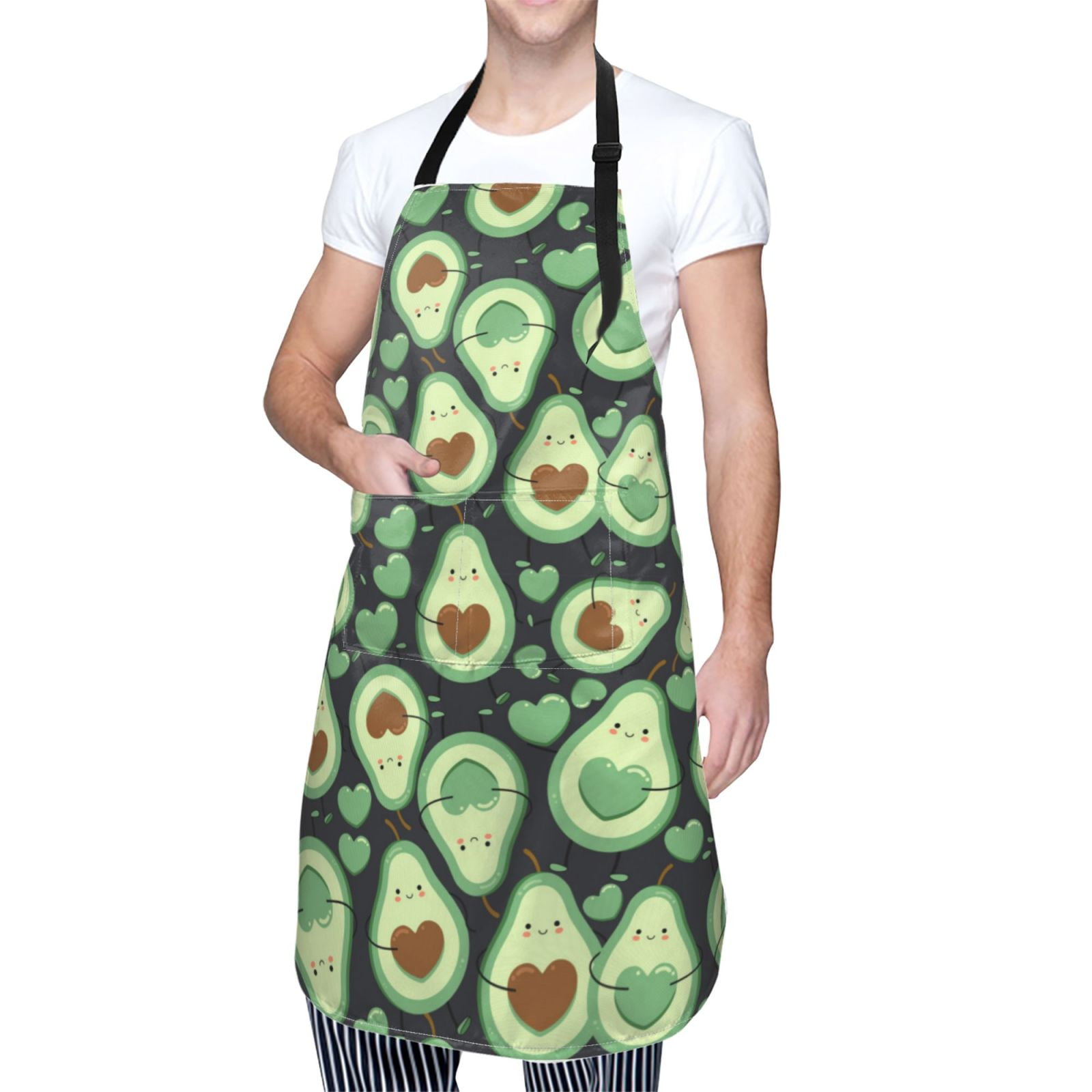 Cauagu Avocado Heart Aprons with Pockets,Waterproof Apron for Women ...