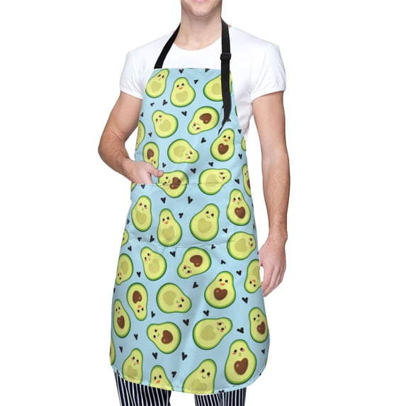 Cauagu Avocado and Hearts Aprons with Pockets,Waterproof Apron for ...