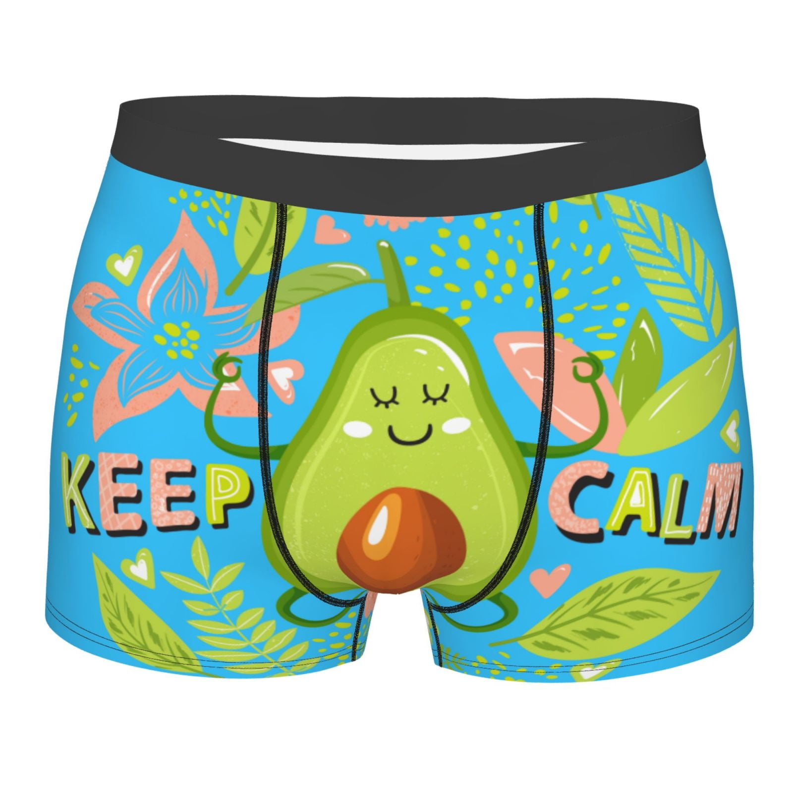 Cauagu Avocado Keep Calm Print Boxer Briefs for Men,Comfortable ...