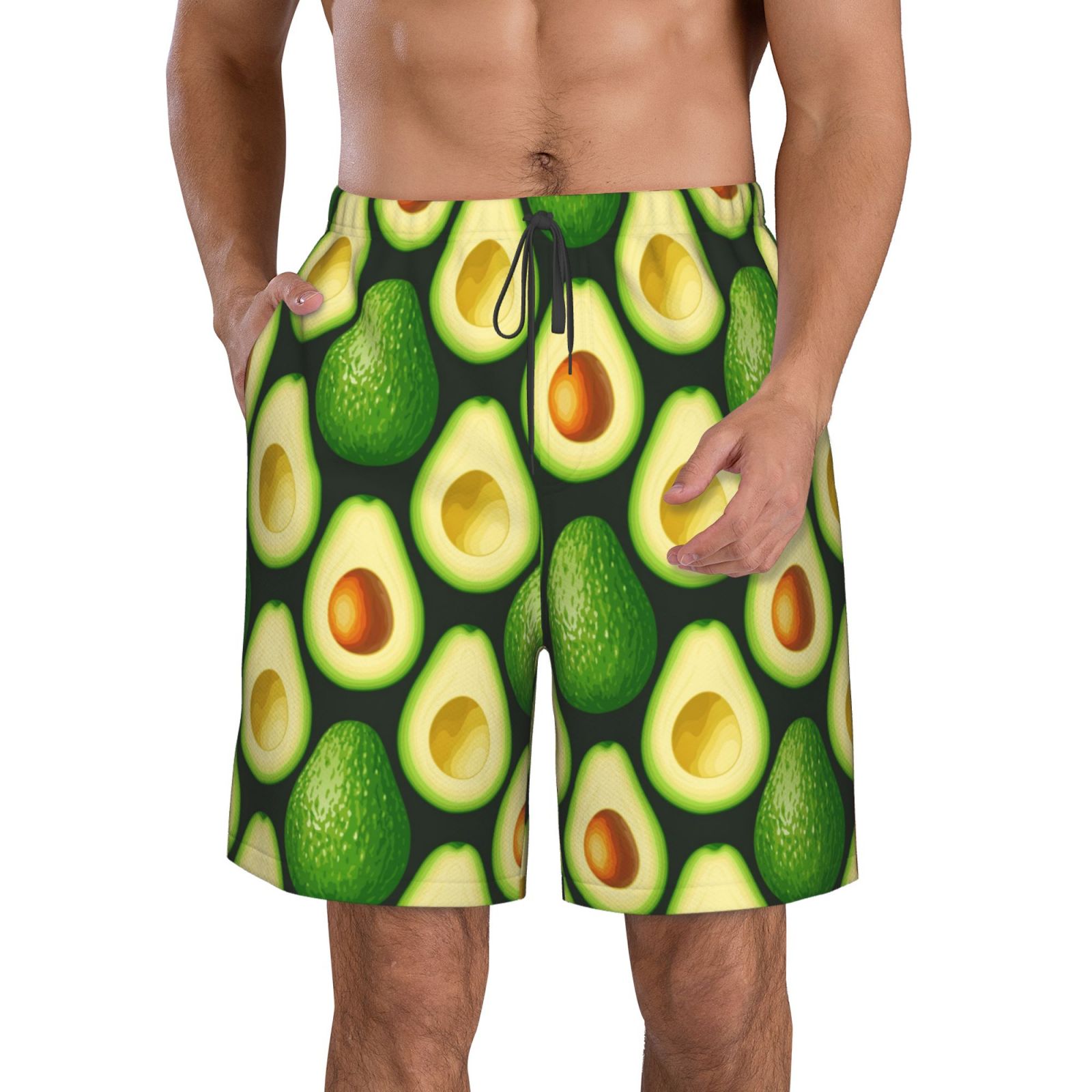 Cauagu Avocado Print Men's Swim Trunks,Hawaiian Bathing Suit Swimsuits ...