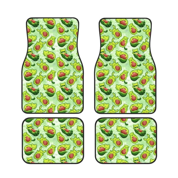 Cauagu Avocado color cute animals Pattern Car Floor Mat Set of 4,Car ...