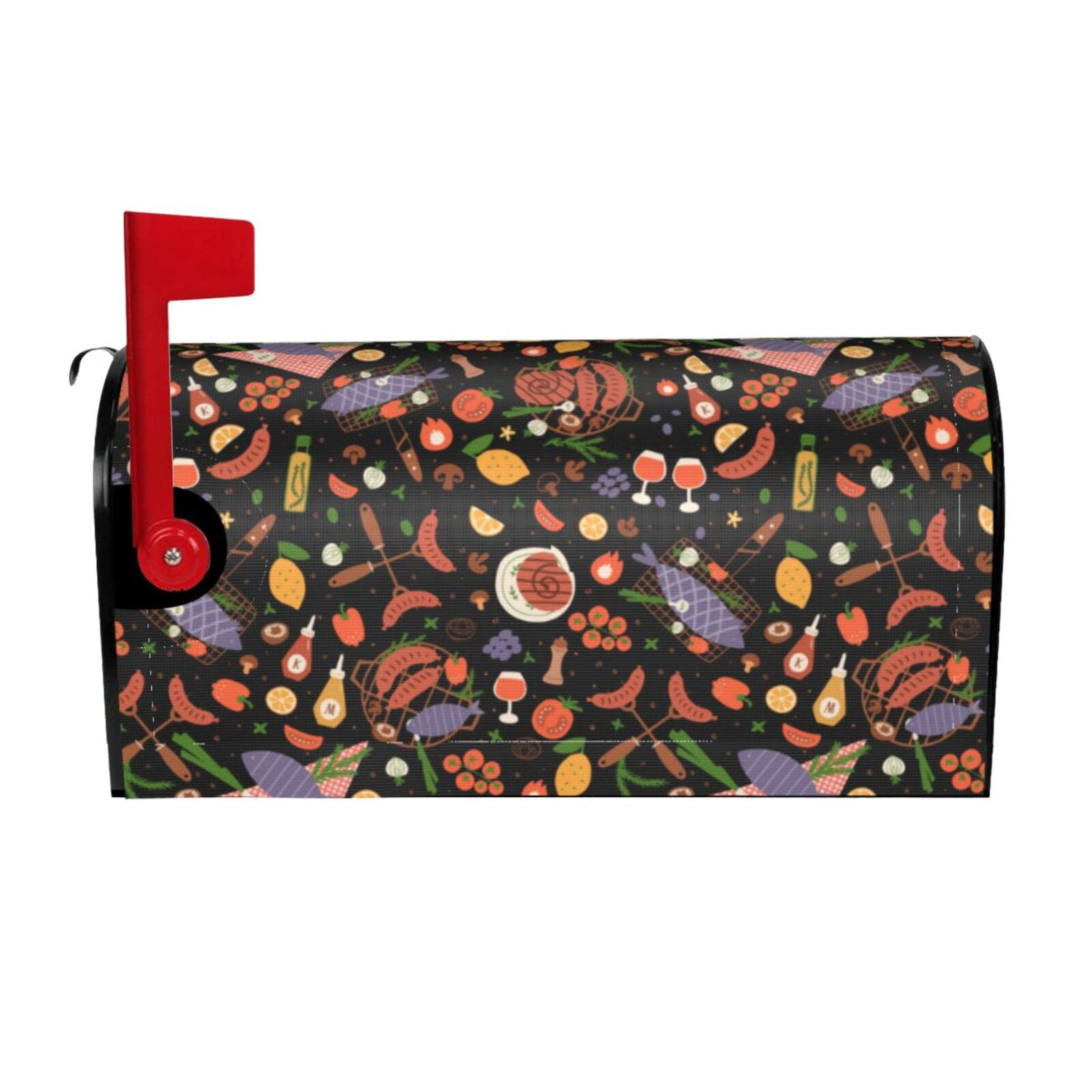 Cauagu BBQ Party Pattern Magnetic Mailbox Covers, Mailbox Cover ...