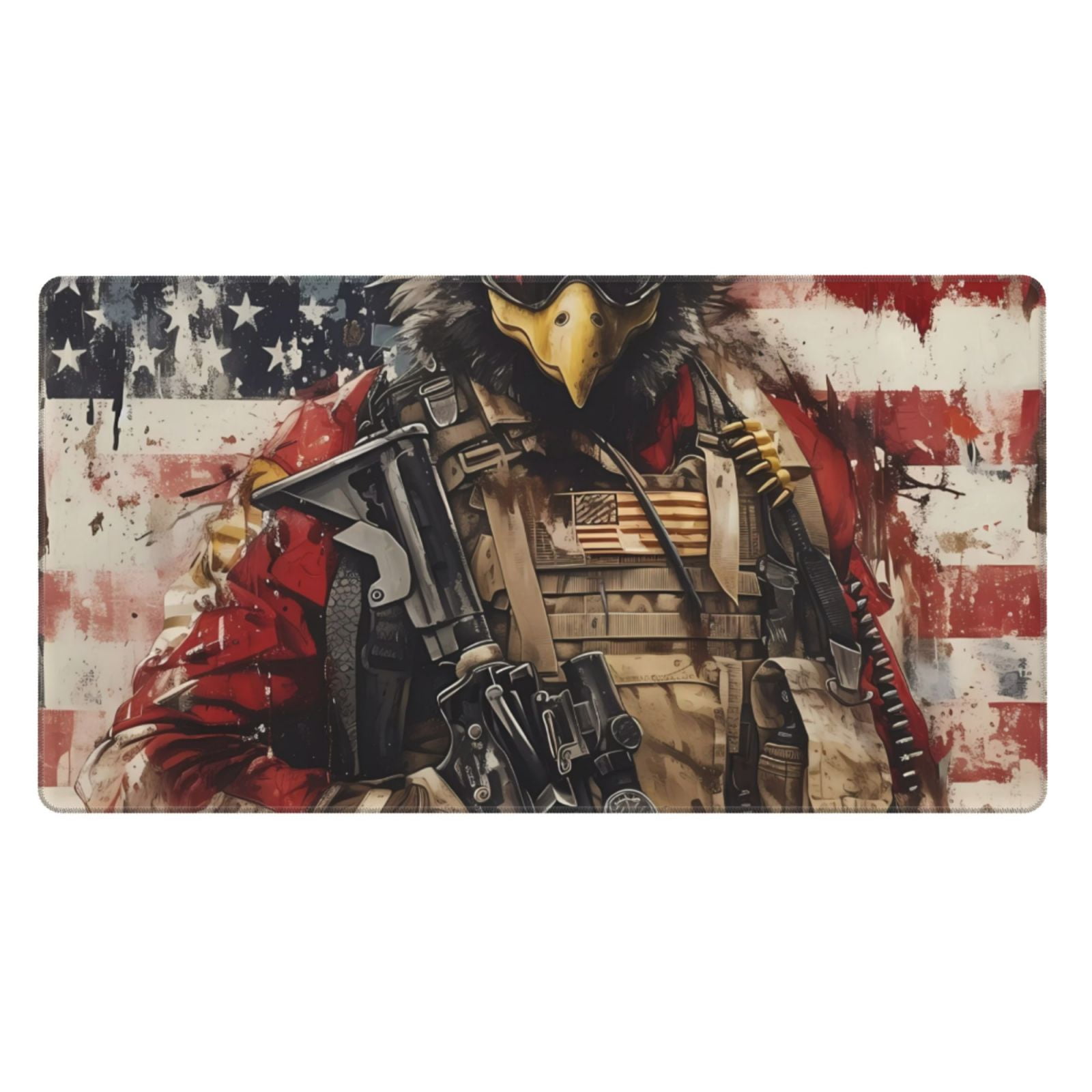 Cauagu Bald Eagle Soldier for Large Mouse Pad,XXL Extended Gaming Mouse ...
