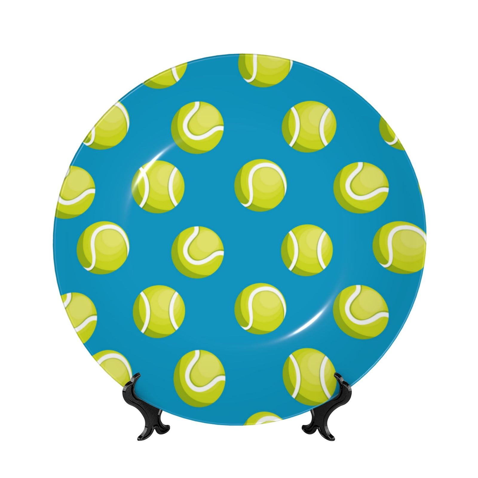 Cauagu Ball Tennis Print Bone China Decorative Plate, Wall Mount Plate ...