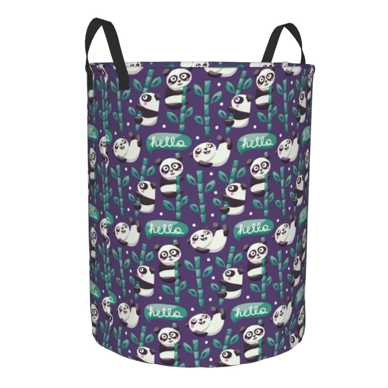 Cauagu Bamboo Panda for Laundry Basket,Collapsible Organizer Basket for ...