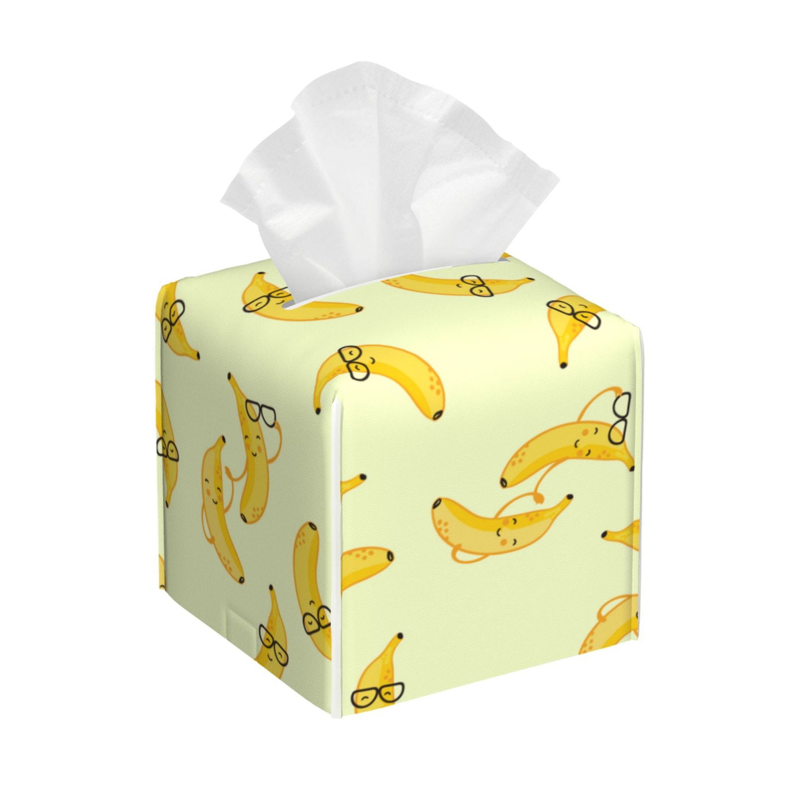 Cauagu Bananas Print Tissue Box Cover,Leather Square Holder ...