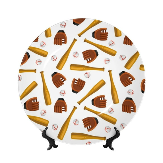 Cauagu Baseball Sport Print Bone China Decorative Plate, Wall Mount ...