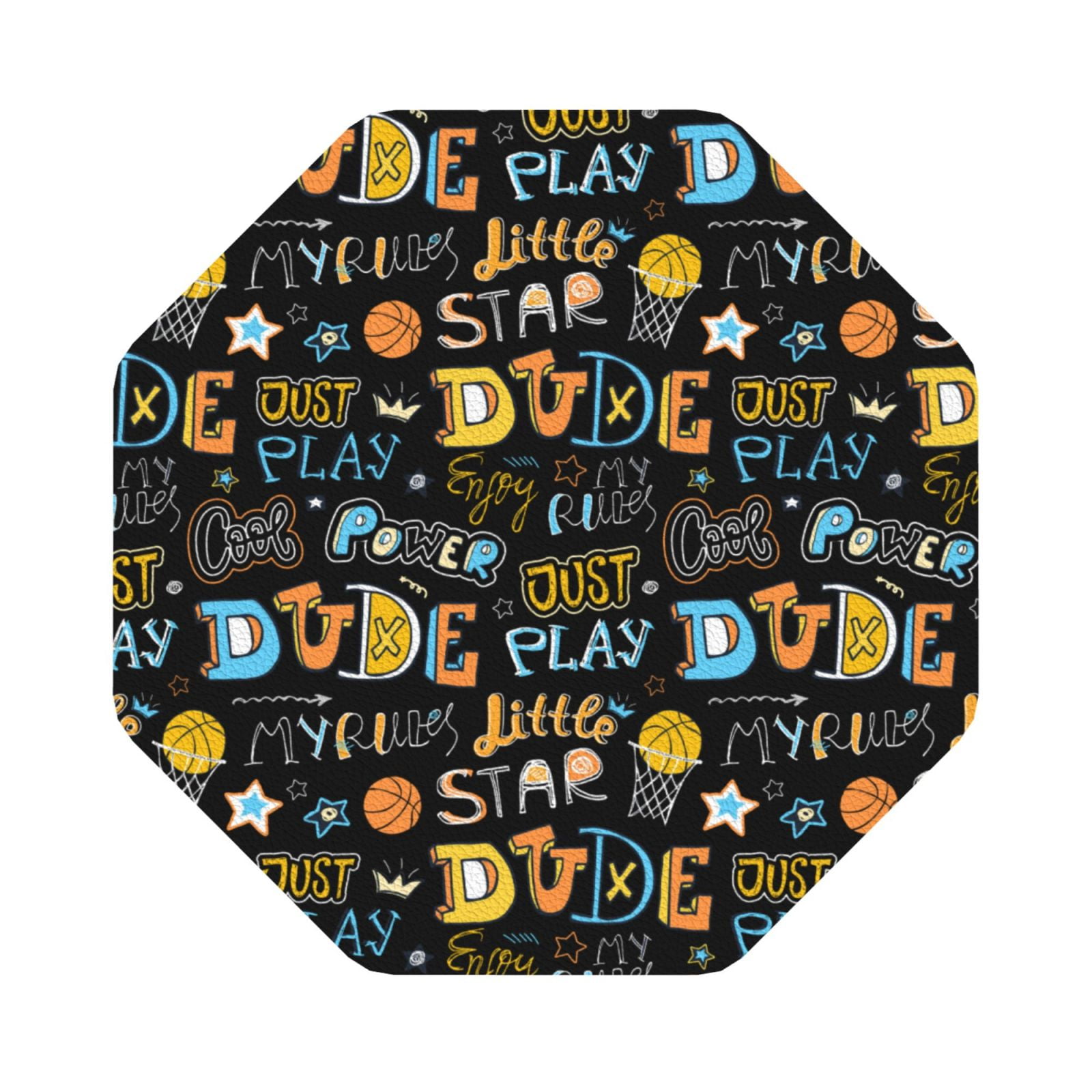 Cauagu Basketball for Round Coaster,Drink Coasters Set of 4 Leather Bar ...