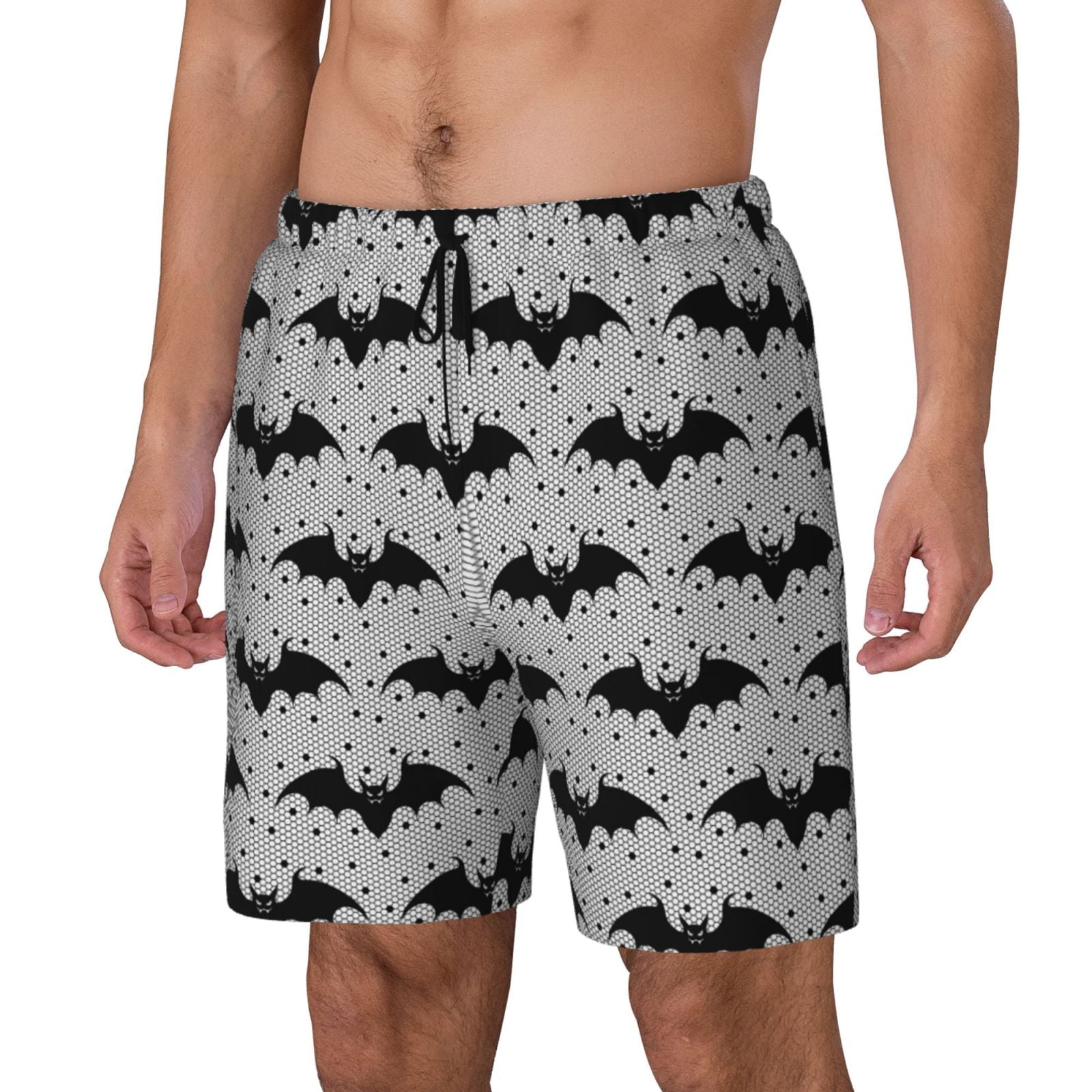 Cauagu Bat Print Mens Swim Trunks Quick Dry Board Shorts Swim Shorts ...