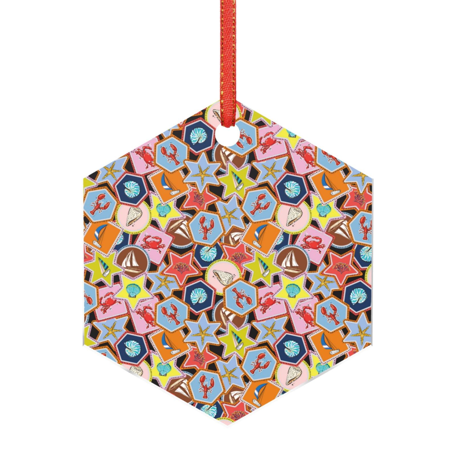 Cauagu Beach Life Pattern Acrylic Christmas Pendant,1-Pack Christmas ...