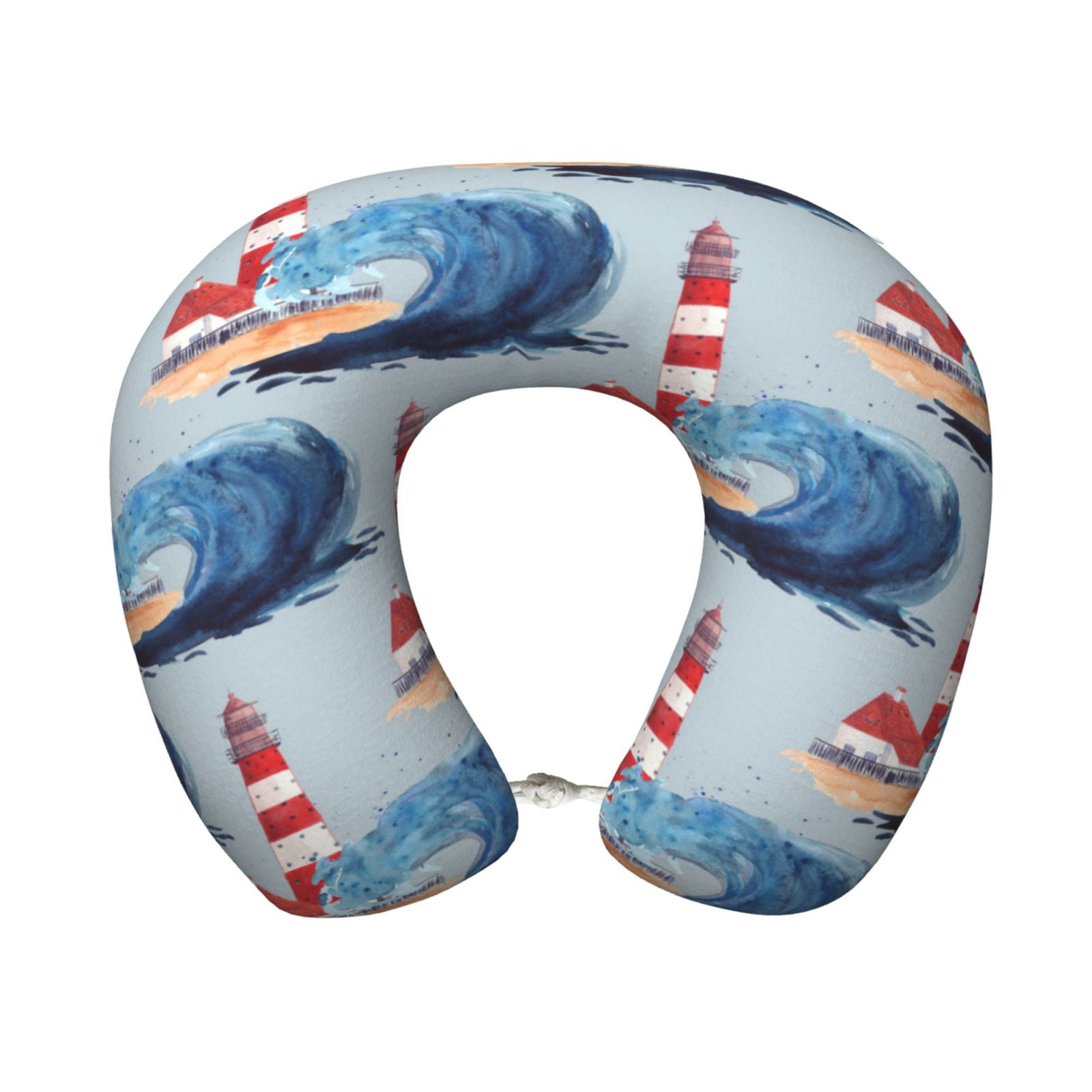 Cauagu Beacon In The Huge Waves Of The Surf Pattern Travel Pillow ...