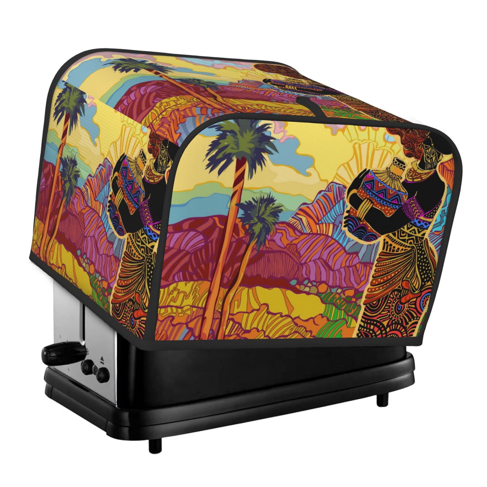 Cauagu Beautiful African Woman for 4 Slice Toaster Cover (11.4''×7.9''× ...