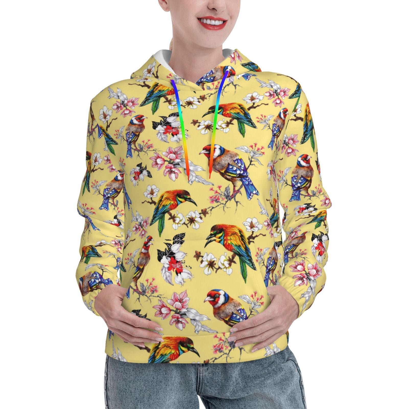 Cauagu Bright Birds for Women's Hooded Sweatshirts Pullover Hoodie for ...