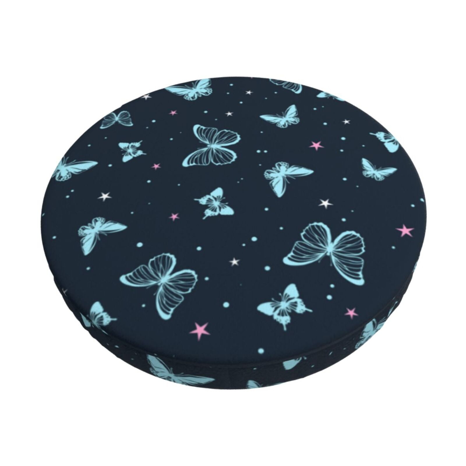 Cauagu Beautiful Butterflies Print Round Stool Covers,Seat Cushion for ...
