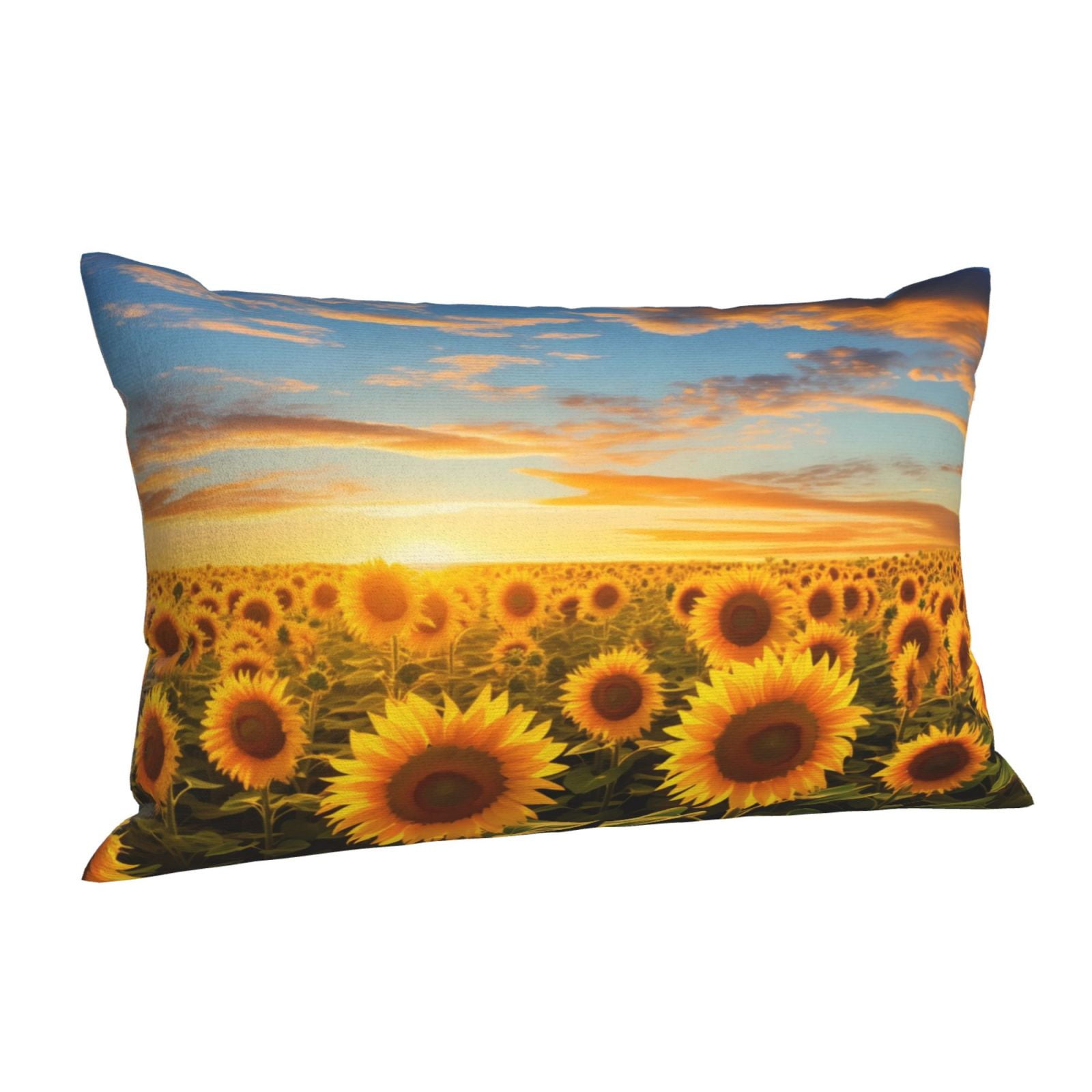 Cauagu Beautiful Golden Sunflower Field Print Pillow Covers with ...