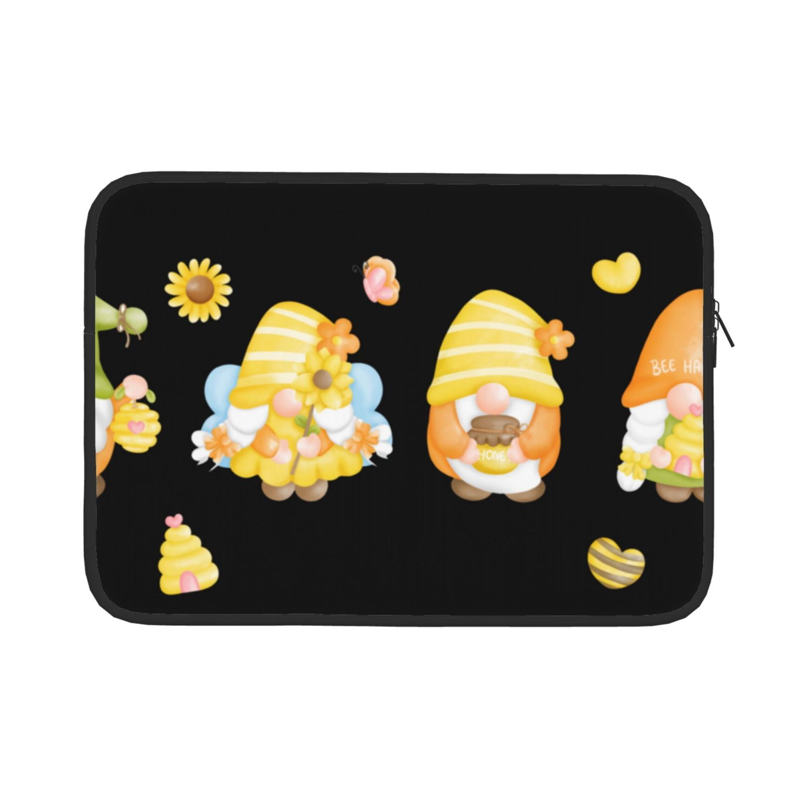 Cauagu Bee Happy Sunflower Gnomes Print Laptop Sleeve Case, Laptop ...