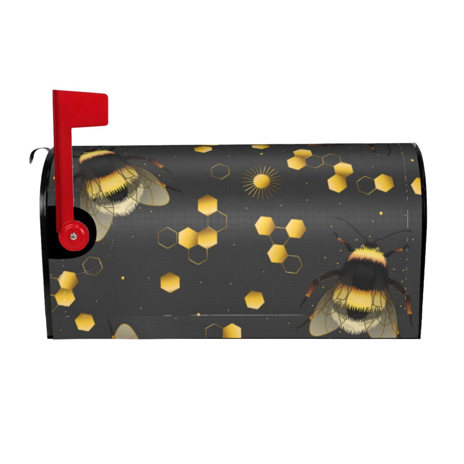 Cauagu Bee Pattern Magnetic Mailbox Covers, Mailbox Cover Waterproof ...