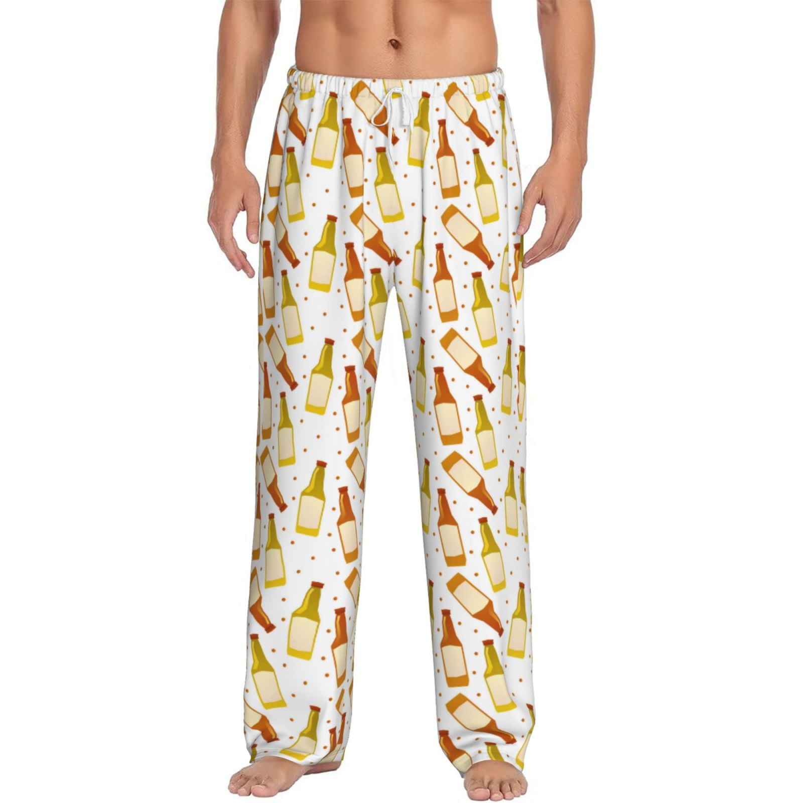 Cauagu Beer Bottles Mens Pajama Pants Sleep & Lounge Pants,PJ Bottoms ...