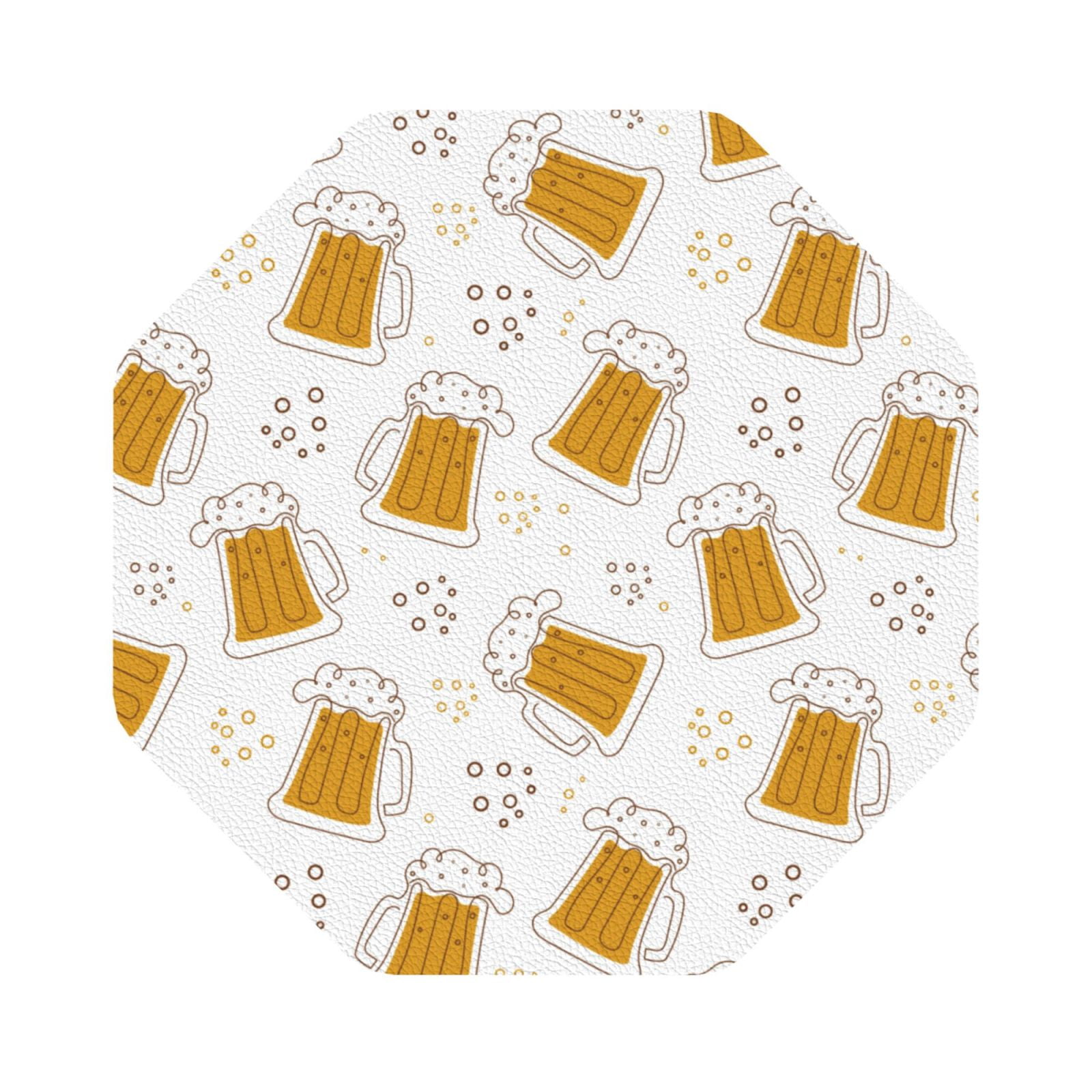 Cauagu Beer for Round Coaster,Drink Coasters Set of 4 Leather Bar Beer ...