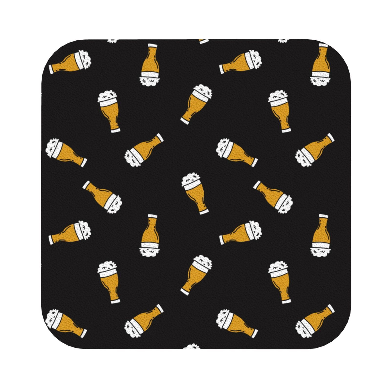 Cauagu Beer for Round Coaster,Drink Coasters Set of 4 Leather Bar Beer ...
